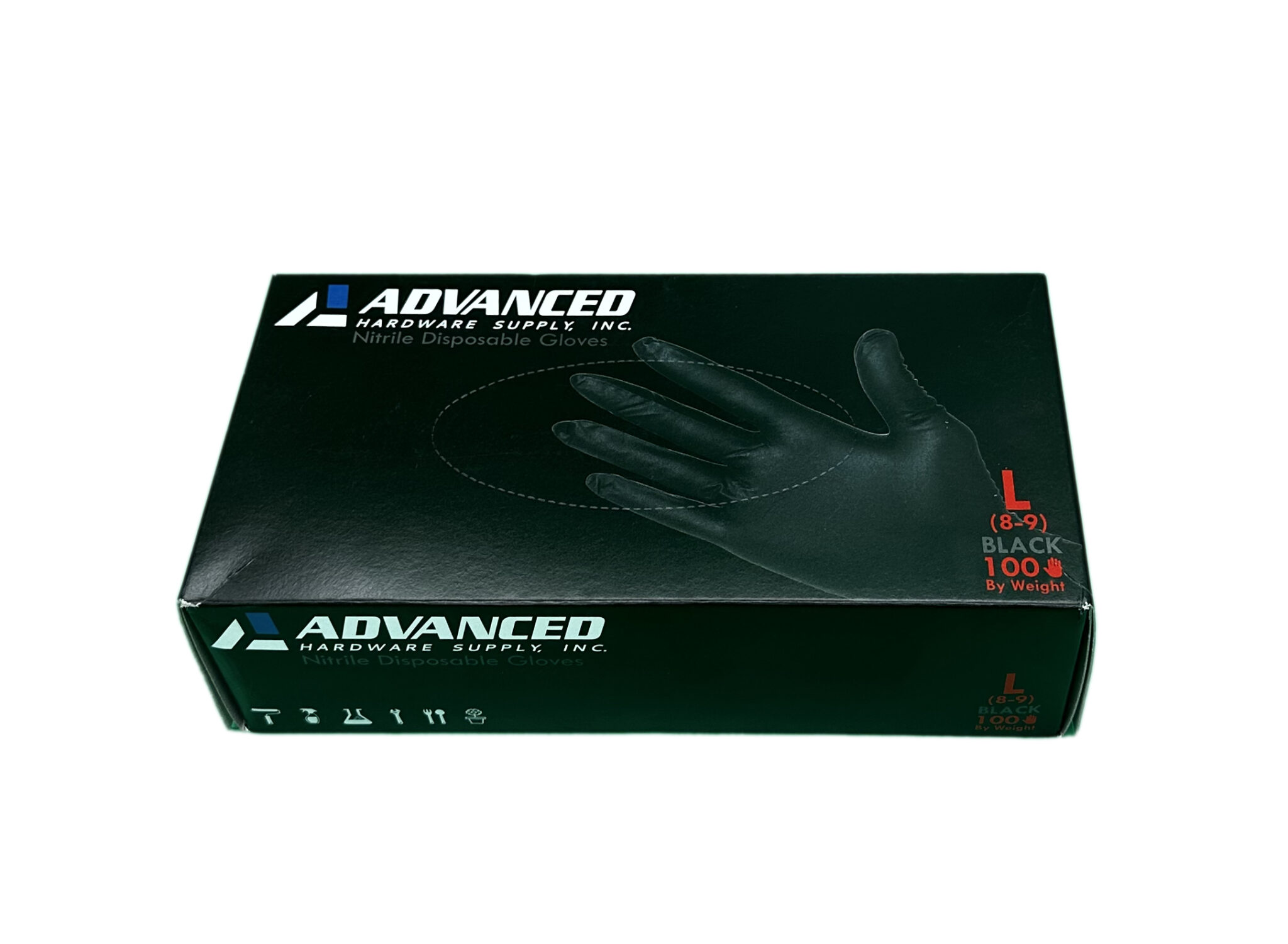 BLACK NITRILE GLOVES - LARGE (L) | Advanced Hardware Supply