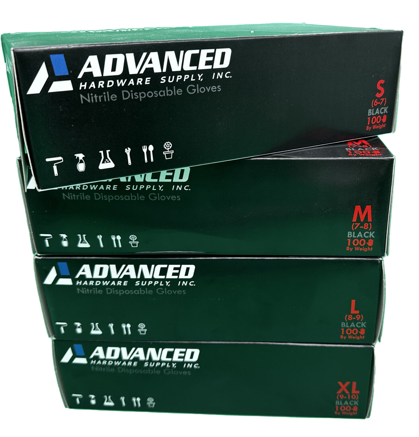 BLACK NITRILE GLOVES - LARGE (L) | Advanced Hardware Supply